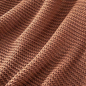 RUDONG M Knitted Throw Blanket with Fringe, Amber Color Knit Throw Blanket for Couch Bed Sofa 50" x 60"