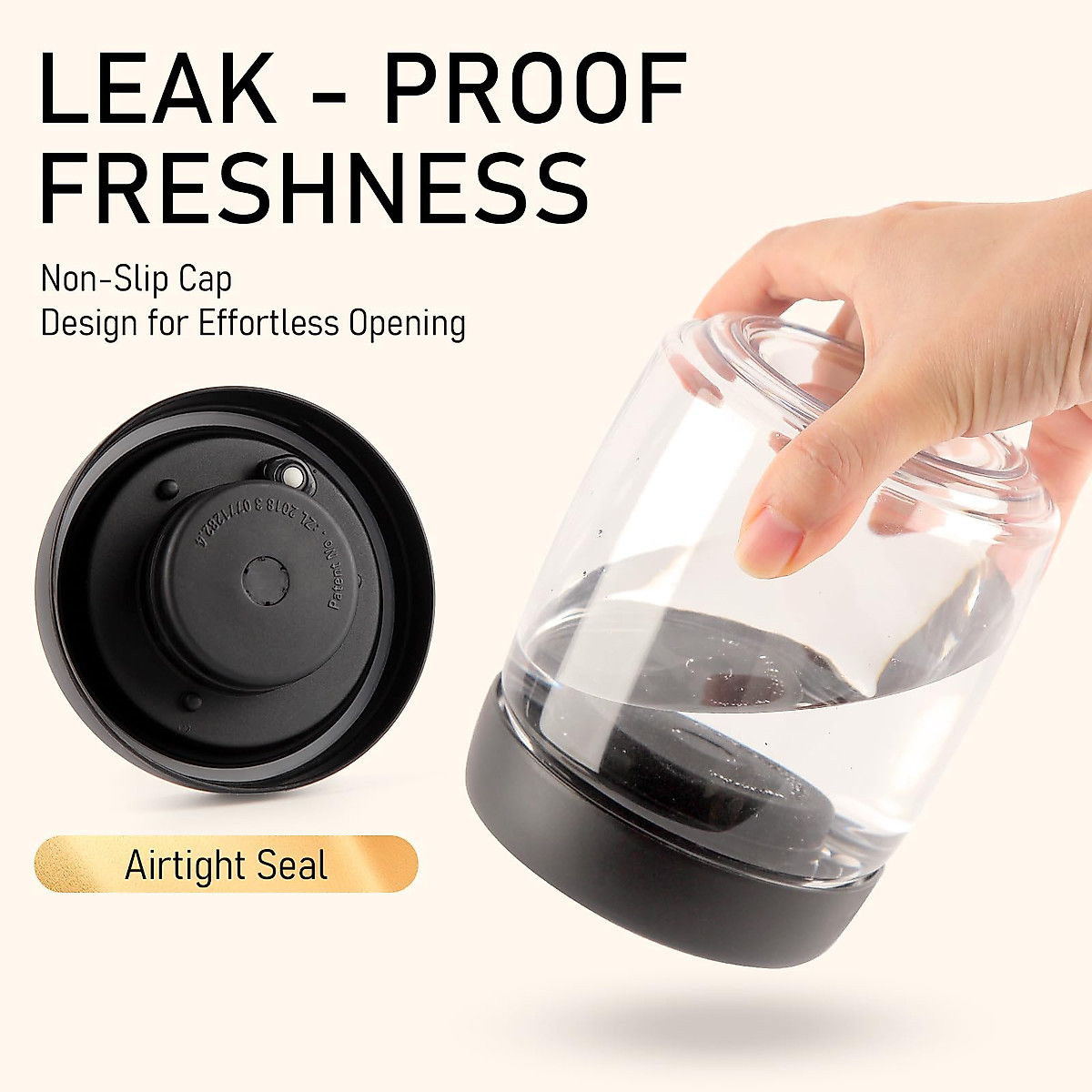 ANGAUSS Coffee Vacuum Container Mason Jars: Food Coffee Bean Storage Containers with Lids Airtight, Plastic Wide Mouth Mason Jars Vacuum Sealer, Manual Vacuum Extraction Sealed Tank, 800ml