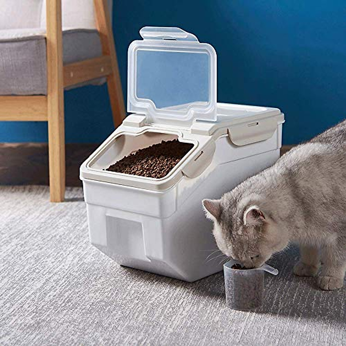 WINIAER Airtight Food Storage Containers, Large Capacity Pet Food Storage Container, Kitchen Pantry Storage Bin for Rice, Cereal, Flour, Snacks