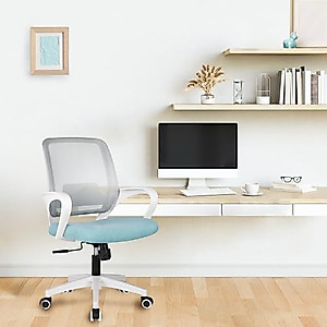 NEO CHAIR Office Chair Ergonomic Desk Chair Mesh Computer Chair Lumbar Support Modern Executive Adjustable Rolling Swivel Chair Comfortable Mid Black Task Home Office Chair (Pastel Mint)