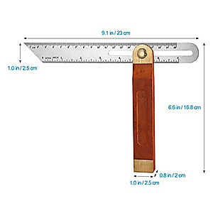 DOITOOL Adjustable Bevel Gauge Sliding T- Bevel Gauge Woodworking T Bevel Angle Finder Multi Angle Adjustable Gauge Measurement Tool with Hardwood Handle and Metric& Imperial Marks
