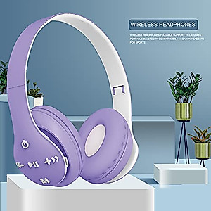 Bluetooth5.1 Headphones Over-Ear,ST93 Wireless Foldable Support TF Card ABS Portable Headsets Noise Cancelling Soft Earmuffs Headsets for Gaming Running Blue