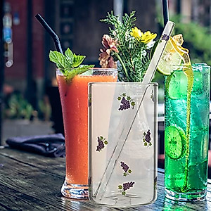 UPKOCH 2 Sets strawberry glass beer glasses glass cup with straw clear straw glasses clear beer can glass clear juice glasses clear water bottles cute cup aesthetic High borosilicate