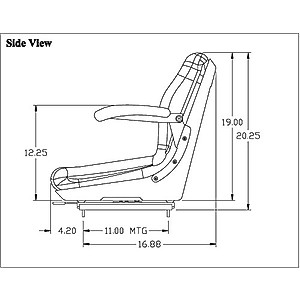 One New Gray Seat with Slide Rails & Arms Fits Ariens, Bad Boy, Craftsman, Dixon, Everride, Fits Exmark, Grasshopper, Gravely, Fits Husqvarna, Fits Kubota, Land Pride, Simplicity, Snapper, Fits Toro,
