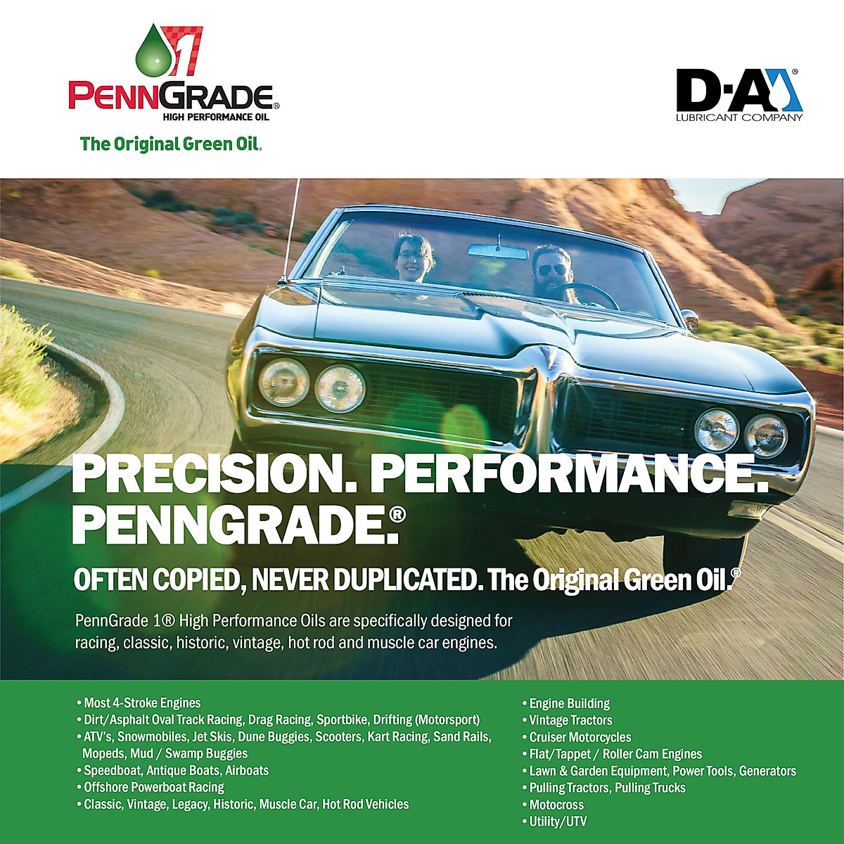 PENN GRADE 1, 71196, Synthetic Blend High Performance Oil SAE 20W-50, 1 Quart (12 Pack)