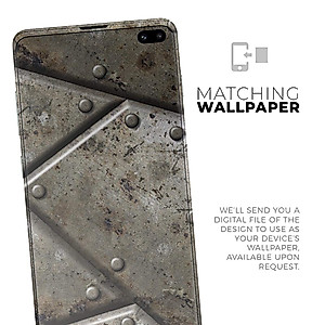 DesignSkinz Bolted Steal Plates V2 Protective Vinyl Decal Wrap Skin Cover Compatible with The Samsung Galaxy S20 (Screen Trim & Back Glass Skin)