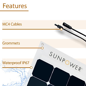ExpertPower 100W Flexible Solar Panel| High-Efficiency Module with Monocrystalline Maxeon Solar Cells for RV, Boat, Camping and Generator Charging Applications