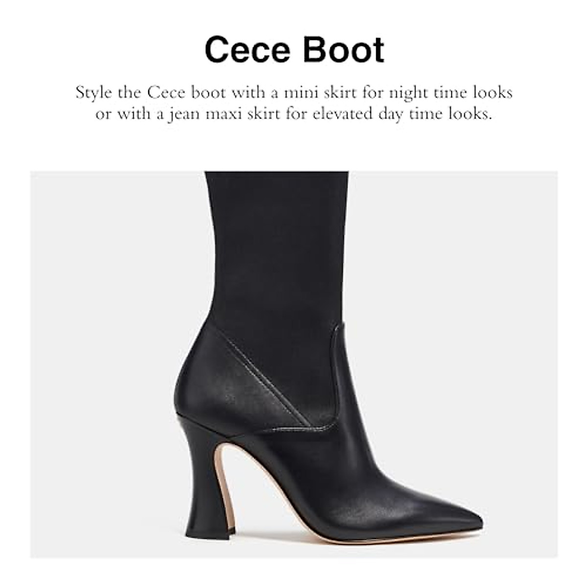 Coach Women's Cece Leather Boot Knee High, Black, 8.5