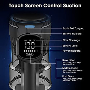 HAIMEEC Cordless Vacuum Cleaner, 6 in 1 Lightweight Stick Vacuum with 24Kpa Powerful Suction 250W Brushless Motor for Pet Hair Carpet Hard Floor Max 50Min Runtime LED Digital Touch Screen,C2