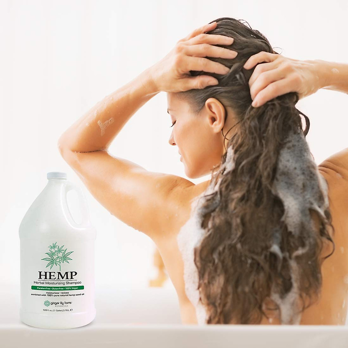 Ginger Lily Farms Botanicals HEMP Herbal Moisturizing Shampoo, Enriched with 100% Pure Natural Hemp Seed Oil, 100% Vegan & Cruelty-Free, 1 Gallon Refill