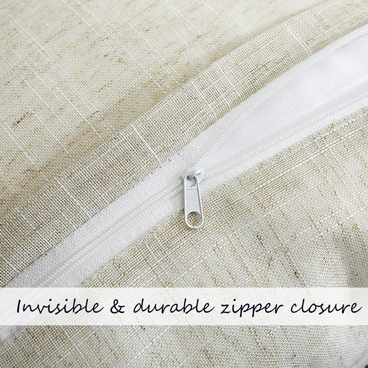 K MASANIJI 2 Pack Embroidered Spring Floral Throw Pillow Cover 18x18 inches, Farmhouse Off White Rose Lace Linen Blended Pillow Shams, Decorative (White Rose, Linen Blended)