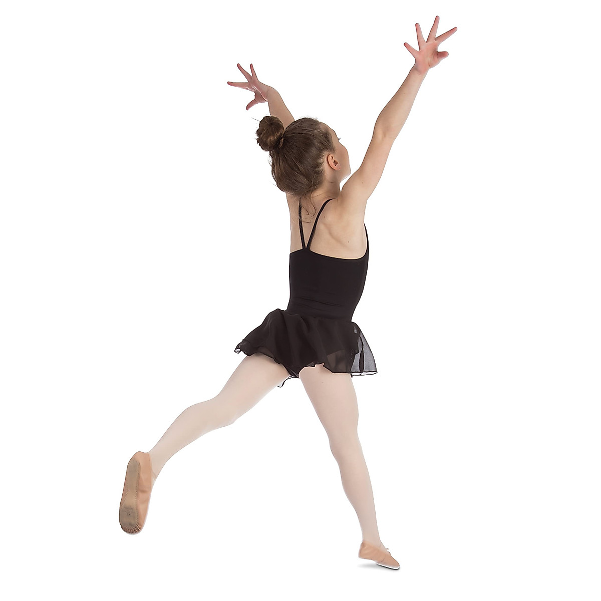 Elowel Basic Skirted Camisole Girls Gymnastics Leotards – Dance Leotard for Ballet, Cheerleading, Exercise, Costumes – Black Leotard for Girls - Size 2-14 Years