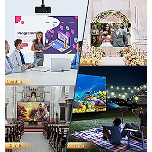 CAIWEI 5G Outdoor Projector 4K Bluetooth, LCD Daytime Home Video Projectors Wireless WiFi 12000Lumen Smart Android TV Compatible with Netflix Disney+ Prime Video HDMI USB PC