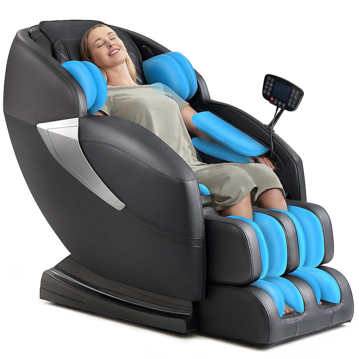 Massage Chair, Zero Gravity Full Body Massage Chair Extra Large Shiatsu Recliner w/ 14 Massage Points, Lumbar & Calf Heating, 20 Auto Modes, Air Compression, Bluetooth Speaker, Touch Screen Controller