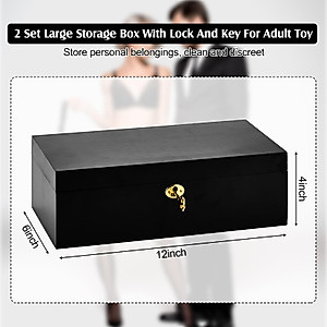 Mifoci 2 Pieces Wooden Adult Man Woman Toy Box Storage with Lock and Key Wooden Storage Box Lockable Keepsake Box Toy Box Organizer Locking for Personal Items, Jewelry, Keepsake