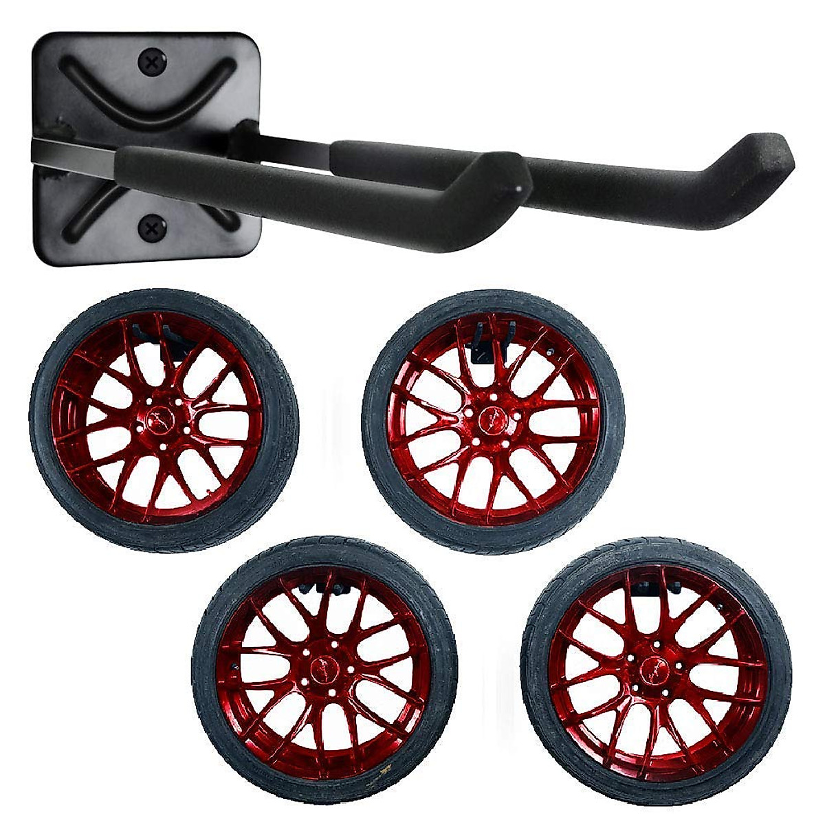 Wallmaster Wall Mounted Hanger 4-Pack Heavy Duty Rack Garage Storage & Garage Storage Tool Organizer System Heavy Duty Tools