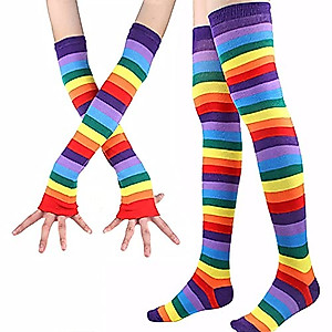 Faylapa 1970s 1980s Fancy Outfits Rainbow Costume Accessories Christmas tutu skirt for Santa Cosplay Christmas decoration Party (Rainbow Tutu)