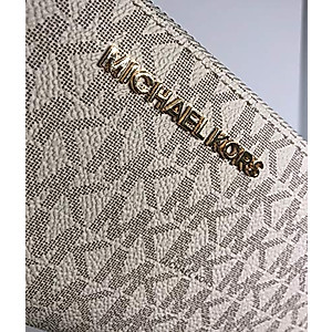 MICHAEL Michael Kors Jet Set Travel Continental Wallet Wristlet (Signature MK Vanilla)