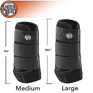 SmithBuilt Neoprene Athletic Front Boots for Horse, Medium - Pair of Equine Protective Sport Wraps