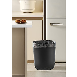 Feisco Small Trash Can for Bathroom with 60 Counts of Trash Bags,2.4 Gallon Bathroom Trash Can Wastebasket Garbage Container Bin for Bathroom Bedroom Kitchen Office (2, Black)