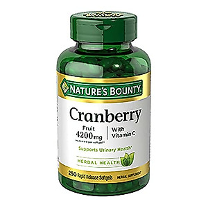 Nature's Bounty Cranberry with Vitamin C 4200 mg, 250 Softgels (Pack of 3)