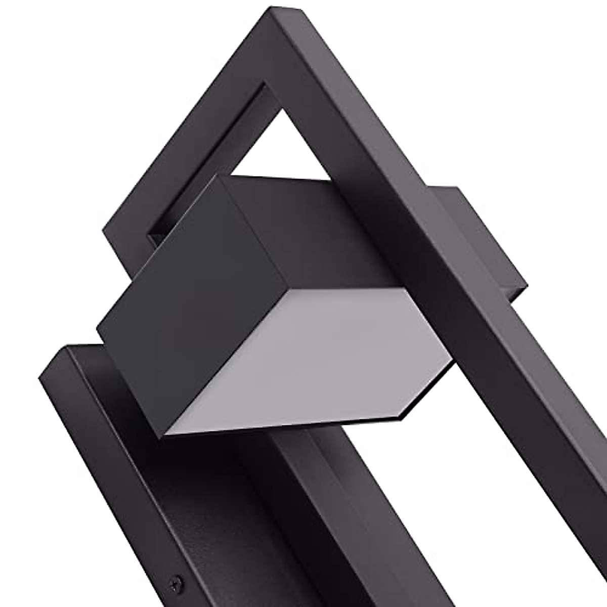 Krychiler 2 Set Modern Outdoor Wall Sconce, Indoor Integrated LED Wall Lamp Waterproof Porch Light Exterior LED Wall Mounted Light Black for Living Room Bedside Garden Garage Lighting