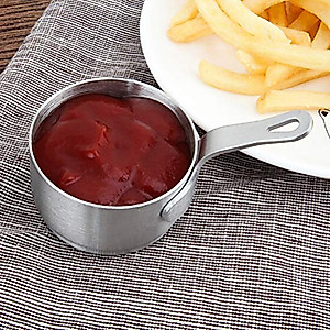 BESTONZON Mini Stainless Steel Induction Saucepan Heating Pot Soup Pot Milk Butter Sauce Pan with Handle