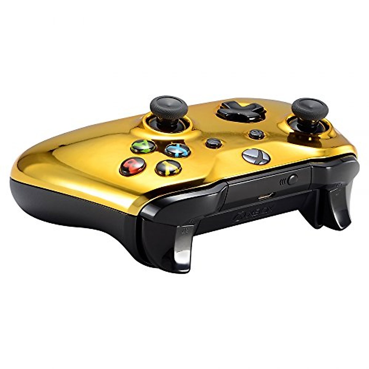 eXtremeRate Chrome Gold Front Housing Shell Faceplate for Xbox One S & Xbox One X Controller - Controller NOT Included