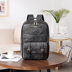 CHOLISS Laptop Backpack for Women&Men,15.6" Computer Backpack,Vintage Leather Travel Work College Bag Durable Daypack