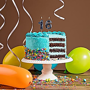16th Birthday Candles Happy 16th Birthday Cake Toppers 3D Diamond Shape Number Candles Cake Topper Numeral Candles for Party Decoration Birthday Supplies (Black)