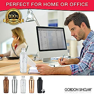 Gordon Sinclair Marble Riviera 17 oz Double Walled Stainless Steel Water Bottles The Vacuum Insulated Water Bottle is Leak Proof & a Thermos for Hot Drinks for 12 Hours and Cold Drinks for 24 Hours