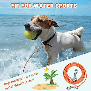 HaiYUAN Dog Tie Out Cable 10/15/20/30FT Dog Run Cable Orange/Grey Tie Out Cable for Dogs with Reflects Light Dog Cable for Large Dogs Heavy Duty for Outside Hold Large Dogs Up to 100LBS