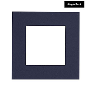 15x15 Mat Bevel Cut for 11x11 Photos - Precut Navy Blue Square Shaped Photo Mat Board Opening - Acid Free Matte to Protect Your Pictures - Bevel Cut for Family Photos, Pack of 1 Matboard Show Kit With