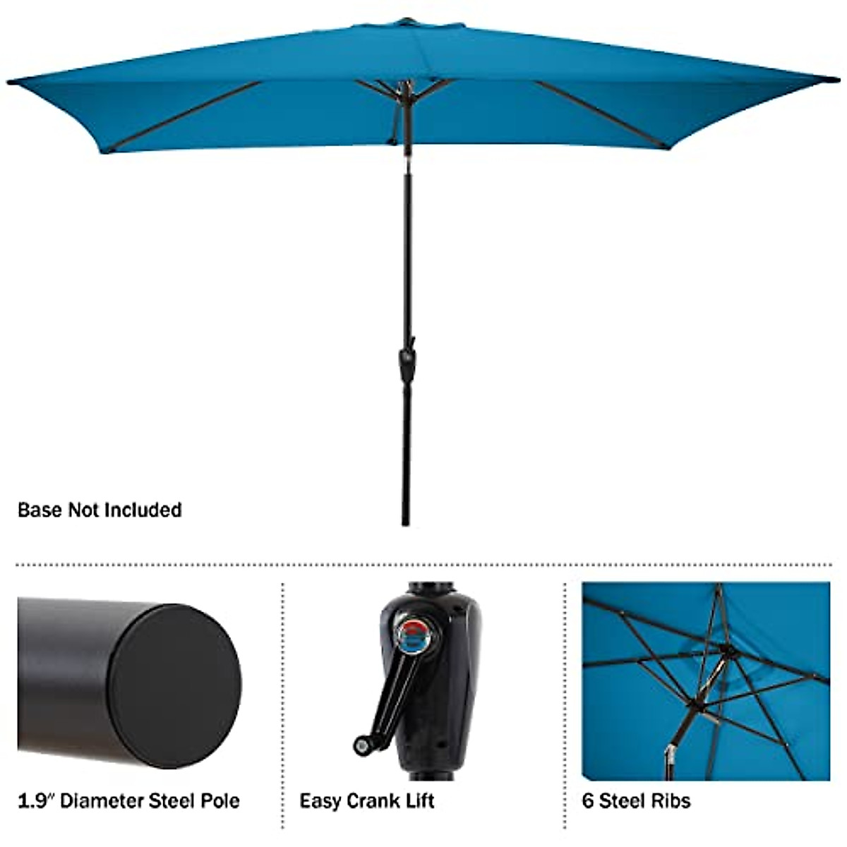 Pure Garden 50-LG1279 Turquoise Rectangular Patio Umbrella Color