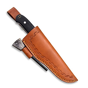 Hercules Knives Custom Leather Sheath Tooled Leather Sheath/Hunting Knife Sheath Universal Leather Knife Sheath Sheath Fit up to 8.0" Blade 100% Real Laether