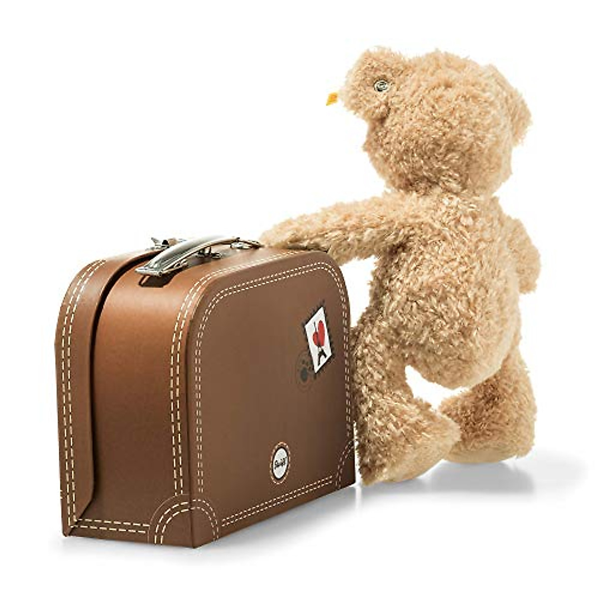 Steiff Fynn In Suitcase Tan, 11 inches