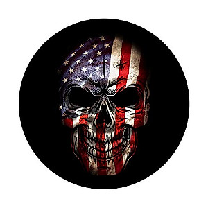 American Flag Skull Gift Phone Accessory PopSockets PopGrip: Swappable Grip for Phones & Tablets