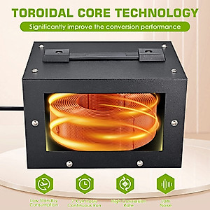 ZGROCK 1500W Voltage Converter Transformer Heavy Duty Step Up/Down- 110 / 220V- Circuit Breaker Protection