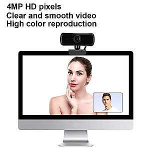 Oumij1 Computer Webcam - 360 Degree Rotation USB Camera - Built in Microphone - Plug and Play - for Live BroadcastNet ClassVideo Meeting (Black)