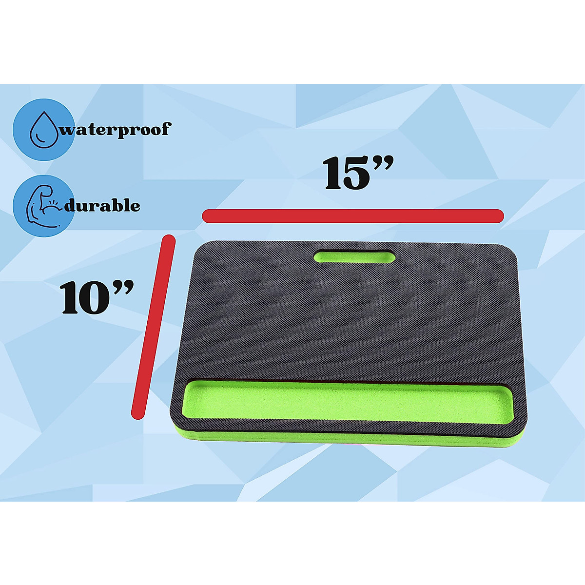 Polar Whale 4 Portable Knee Cushions Green and Black with Tool Pocket for Home Garden Work Automotive Workshop More Durable Thick Comfortable High Density Waterproof Foam 15 x 10 Inches Kneeling Pad