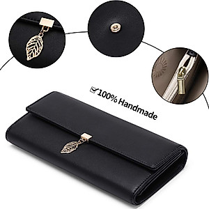 GOIACII Women's Wallet Large Capacity Credit Card Organizer RFID Blocking Long Purse