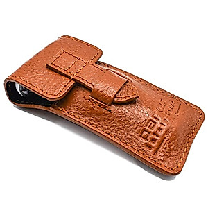 Parker Safety Razor, Gillette Venus Compatible Women’s Travel Sized Triple Blade Razor – Includes Saddle Brown Leather Razor Travel Case & One Cartridge