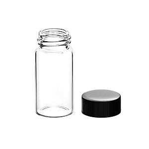 QWORK Glass Vials, 20 ml (0.7 oz), 20 Pieces Clear Glass Sample Vials for Liquid, Mini Empty Vial with Screw Cap