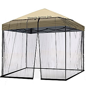 Tiimmgaal 10' x 10' Patio Umbrellas Netting Mosquito Netting, Gazebo Canopy Patio Umbrella square clearance or circularity OtdoorCanopy Umbrella Screen (Black)（Note: mosquito netting only）