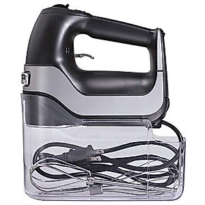 Hamilton Beach Professional 5-Speed Electric Hand Mixer with High-Performance DC Motor, Slow Start, Snap-On Storage Case, Stainless Steel Beaters & Whisk, Black (62651)