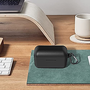 Geekria Silicone Case Cover Compatible with JBL Live 300 True Wireless Earbuds, Earphones Skin Cover, Protective Carrying Case with Keychain Hook, Charging Port Accessible (Black)