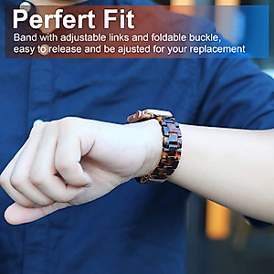 Wongeto Resin Strap Compatible with iWatch Band 38mm 40mm 41mm Apple Watch SE Series 8/7/6/5/4/3/2/1 Women Girl Men,Light Resin Waterproof Strap(Rose Gold+Tortoise 38/40/41mm)