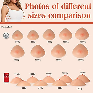 Windsleeping DD cup Triangle Silicone Breast Forms Mastectomy Triangular Prosthesis Fake Boobs Comfort Bra Enhancer(1200g/Pair)