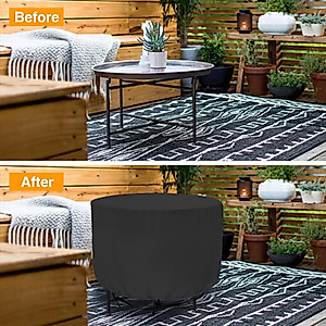 Patio Table Chair Cover Black, 23" DIA X 18"H, Outdoor Table Chair Cover,Outdoor Patio Furniture Cover Waterproof for Deck Box , Coffee Table and Chairs