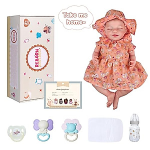 BABESIDE Lifelike Reborn Baby Dolls - 20-Inch Soft Full Vinyl Body Realistic-Newborn Sleeping Baby Girl Doll with Toy Accessories Gift Set for Kids Age 3+ & Collection